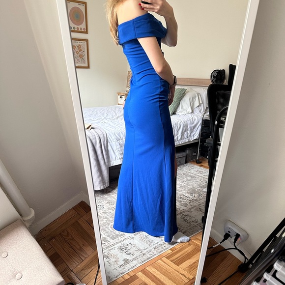 Quiz | Dresses | Quiz Royal Blue Off The Shoulder Gown W Slit | Poshmark